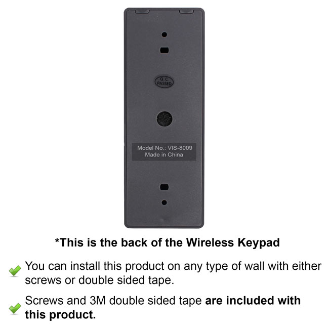 Indoor Wireless Exit Button Receiver Keypad - Card Reader VIS-3200